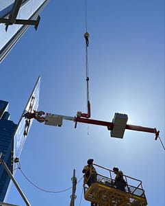 Crane with Offset Lifting Beam & Oktopus Glass Lifter - Zone Group