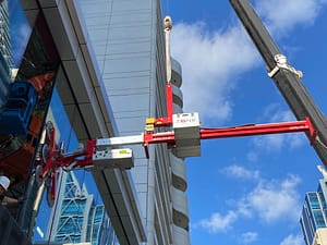 Crane with Offset Lifting Beam & Oktopus Glass Lifter - Zone Group